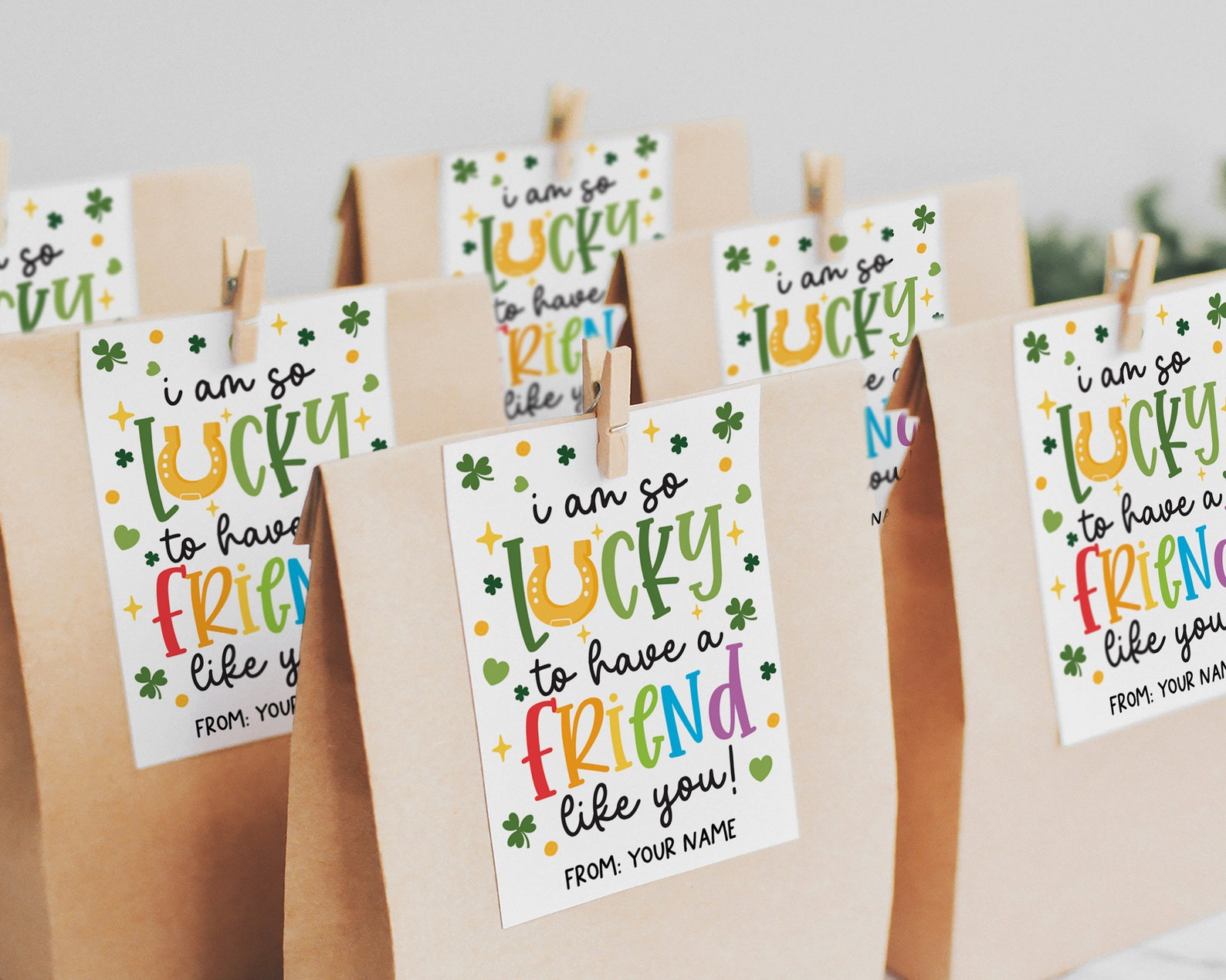 Happy St Patricks Day Printable Gift Tags, Lucky to Have You Friend St ...