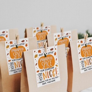Pumpkin Spice Thanksgiving Gift Tags Printable, School Staff Teacher ...