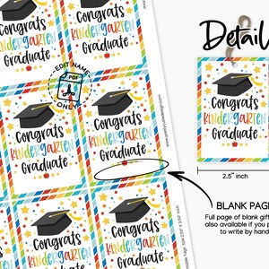 Kindergarten Graduation Gift Tag Printable, Congrats Kindergarten ...