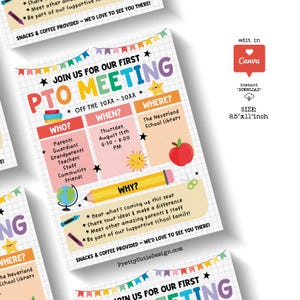 Editable PTO PTA Flyer Bundle: School Event Calendar, Membership Form ...