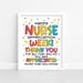 Nurse Appreciation Week Sign Printable, Thank You Nurse Wall Art ...