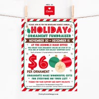 Christmas Wreath Fundraiser Flyer, Holiday School Church Pto Pta, Xmas ...