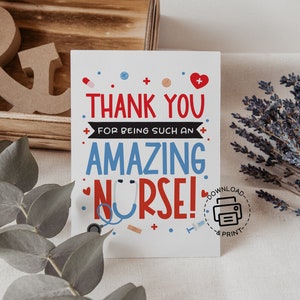 Nurse Thank You Card, Nurses Appreciation Week Gifts, Nurse Greeting ...