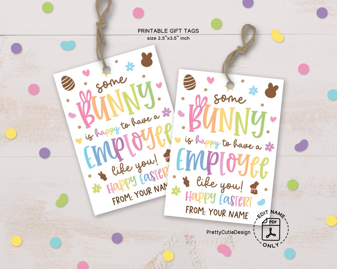 Happy Easter Printable Gift Tags, Office Easter Treat Tags, Easter ...