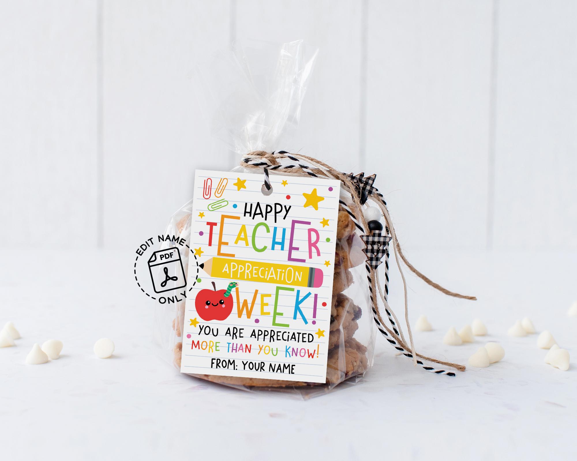 Teacher Appreciation Week Gift Tag Printable With Rainbow School ...