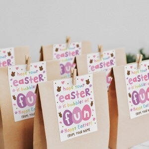 Happy Easter Printable Gift Tags, Kids Easter Bubble Tags, Easter ...
