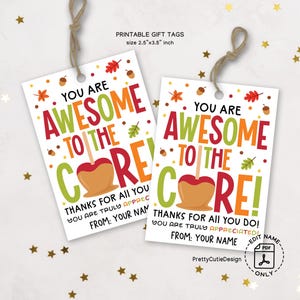 Thanksgiving Gift Tags Printable Fall Appreciation, You Are Awesome to ...