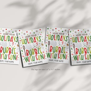 Christmas Bubbles Gift Tags, Hope Your Holidays is Bubbles of Fun ...