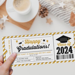 Graduation Surprise Ticket, Vacation Surprise Trip Ticket, Graduation ...