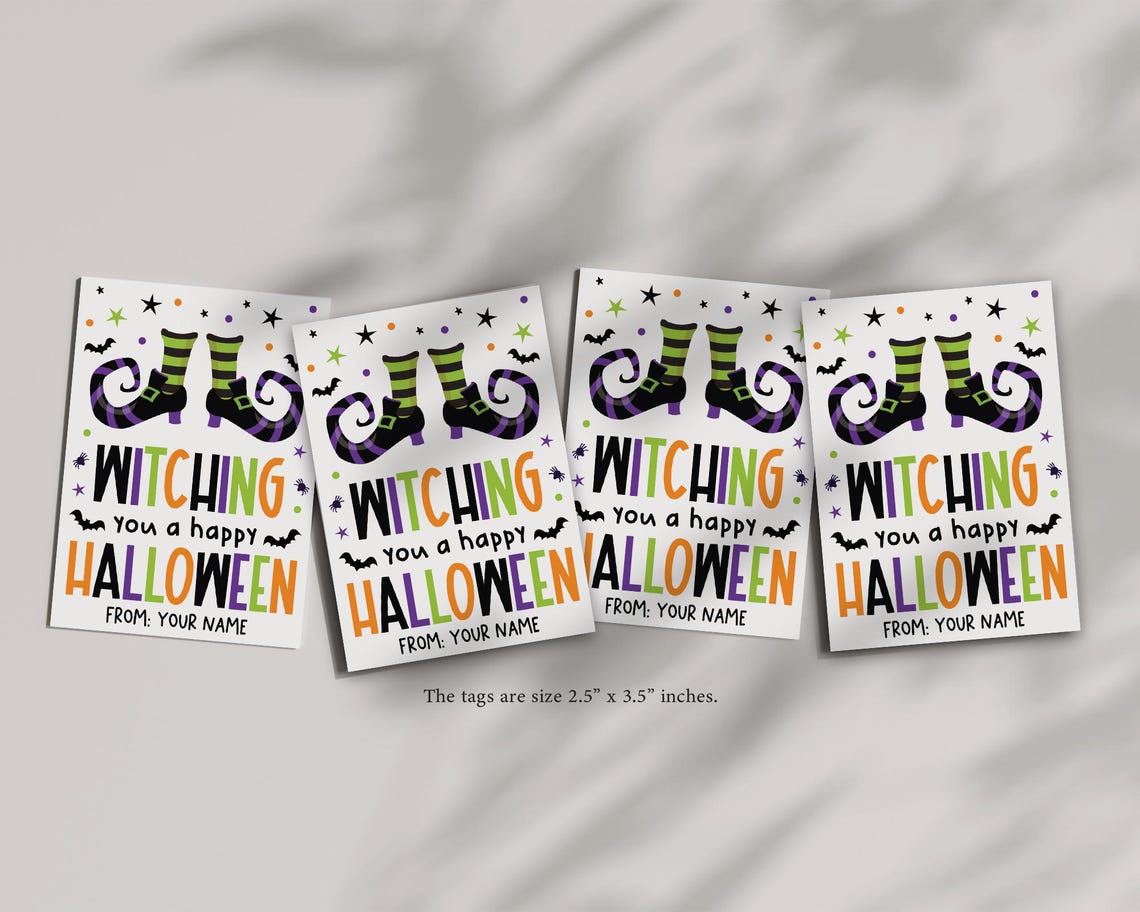 Witch Legs Halloween Gift Tags, Spooky Favor Labels (PDF Pattern) - Etsy