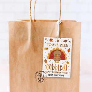 You've Been Gobbled Thanksgiving Gift Tags Printable, Fall Thank You ...