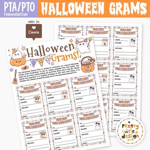 Halloween Boo Grams Printable: School Fundraiser Candy Gram (canva ...