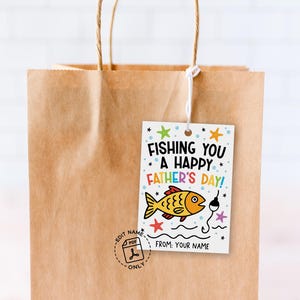 Father's Day Gift Tags Printable, Fishing You a Happy Father’s Day Tag ...