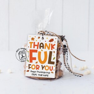 Thanksgiving Gift Tags Printable: Thankful for You, Autumn Design (PDF ...