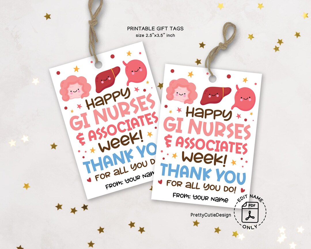 GI Nurses Appreciation Week Gift Tag, Happy GI Nurses and Associates ...