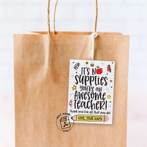 Teacher Appreciation Week Gift Tag Printable, Teacher Thank You Gift ...