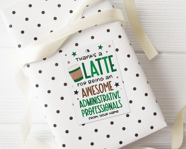 Administrative Professionals Day Gift Tags Printable, Thanks a Latte ...
