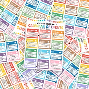 Editable School Calendar Template: PTO PTA Events Planner (canva ...