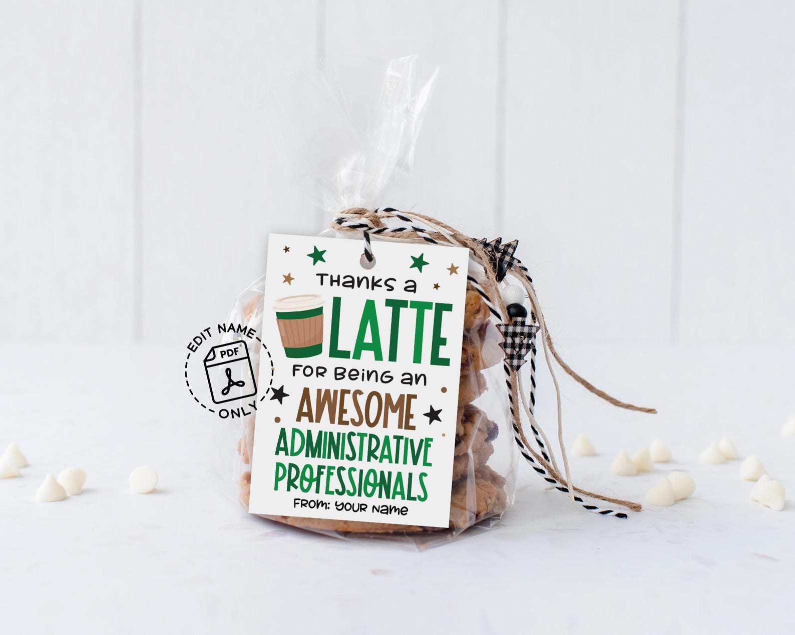 Administrative Professionals Day Gift Tags Printable, Thanks a Latte ...