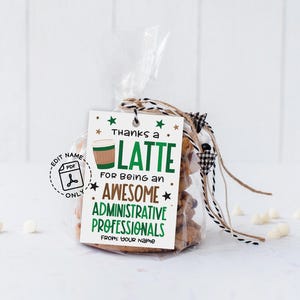 Administrative Professionals Day Gift Tags Printable, Thanks a Latte ...