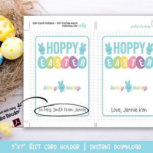 Hoppy Easter Bunny Money, Easter Gift Card Holder - PRINTABLE ...