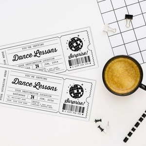 Surprise Ticket Dance Lessons Gift Certificate Template Editable, Dance ...