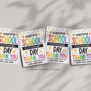 School Custodian Appreciation Gift Tag Printable, Thank You School ...