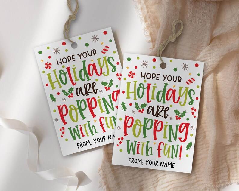 Christmas Popcorn Tag, Poppin Holiday Printable, Student Teacher Gift ...