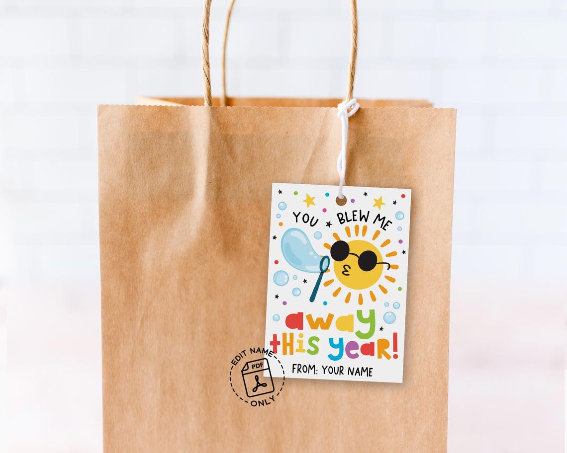 Bubble Gift Tags: End of Year Teacher Thank You (printable) - Etsy