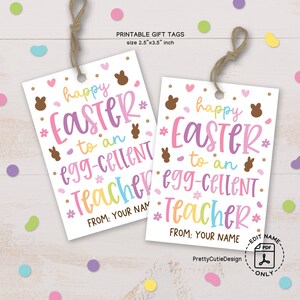 Happy Easter Eggcellent Teacher Gift Tag, Egg-cellent Teacher ...