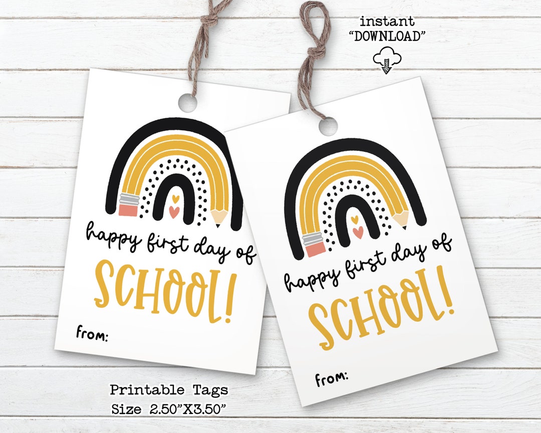 Happy First Day of School Gift Tags for Students Teachers - Etsy