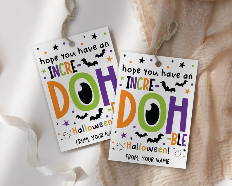 Play Dough Halloween Gift Tags, Incredohble Pun (printable) - Etsy