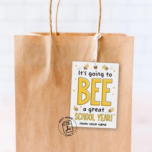 First Day of School Bee Gift Tags: Printable Teacher/student Treats ...