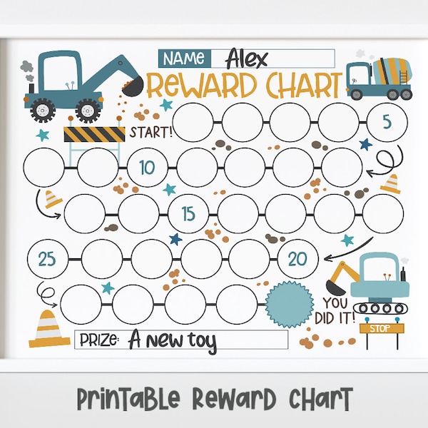 Digger Reward Chart - Etsy UK