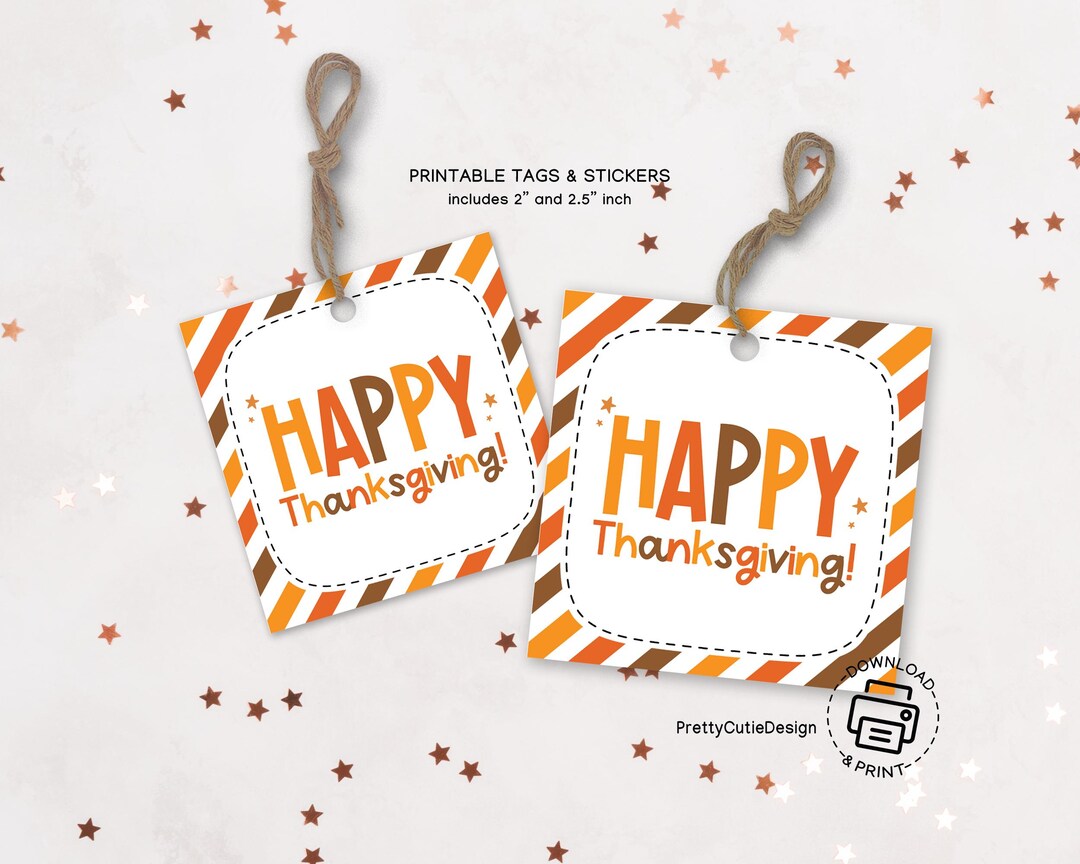 Thanksgiving Gift Tags Printable: Teacher Appreciation, Party Favors ...