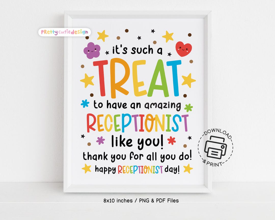 Receptionist Day Sign Printable, It’s Such a Treat to Have You, Funny ...