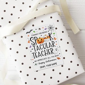 Teacher Halloween Gift Tag Printable, Spooktacular Teacher Halloween ...