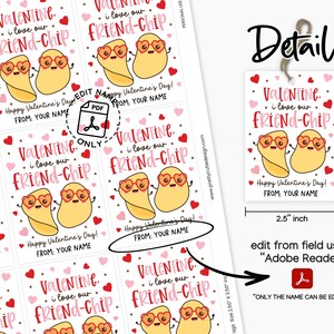I Love Our Friend Chip Valentine's Day Gift Tag, Potato Chips Valentine ...