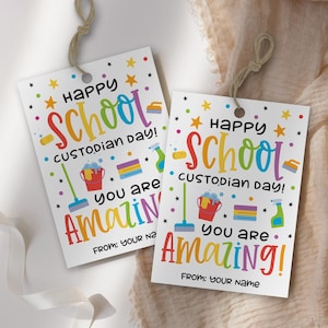 Printable School Custodian Appreciation Gift Tag, Amazing School ...