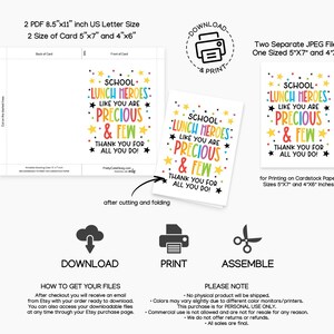 School Lunch Hero Day Printable Card, Thank You Note for Lunch Staff ...