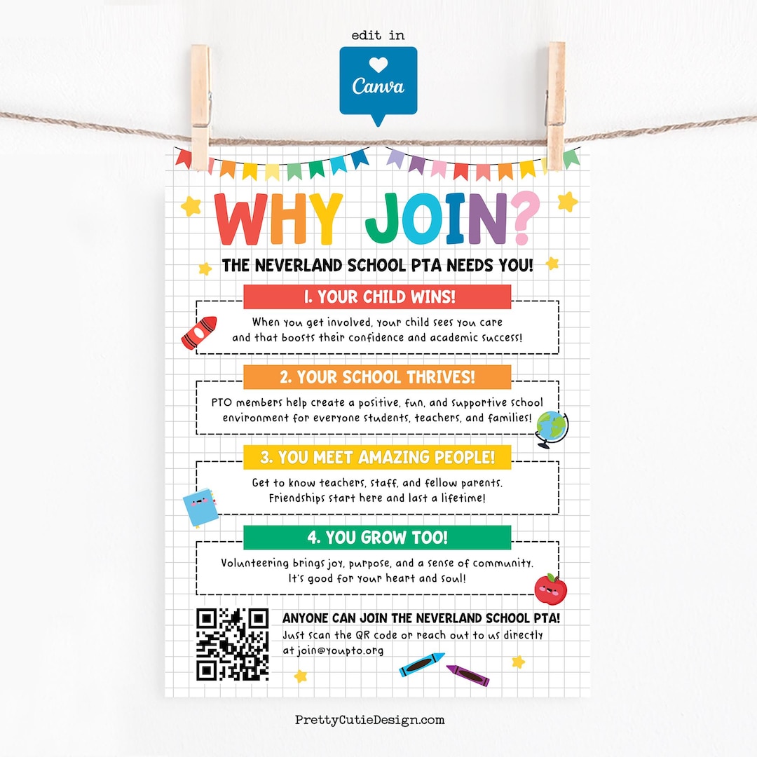 School PTA/PTO Flyer Template: Volunteer Recruitment, Editable Canva ...