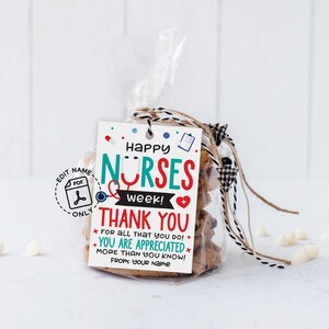 Happy Nurse Appreciation Week Printable Gift Tags, Happy Nurses Week ...