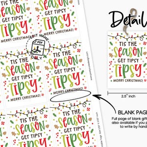 Alcoholic Booze Christmas Gift Tags, Tis the Season to Get Tipsy ...