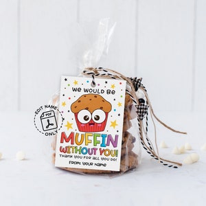 Teacher Appreciation Tag, Muffin Teacher Appreciation Tags, Teacher ...