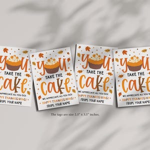 Happy Thanksgiving Gift Tags Printable, Fall Appreciation Cupcake Gift ...