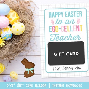 Happy Easter to an Egg-cellent Teacher, Pastel Color Easter Coffee Gift ...