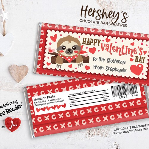 Valentine's Day Candy Bar Wrappers - Etsy