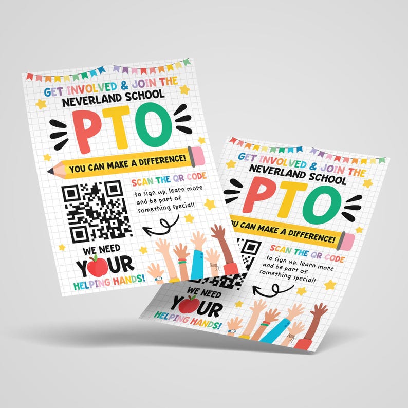 Editable School PTO PTA Flyer Template, Canva Printable (digital ...