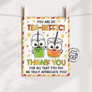 Tea-riffic Appreciation Sign, Teacher and Staff Appreciation Week Tea ...