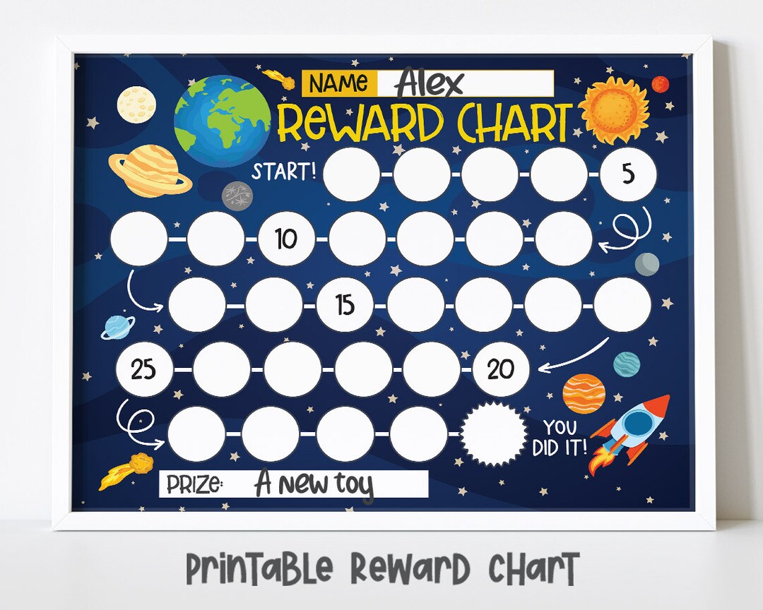 Space Reward Chart for Kids: Galaxy Theme (instant Download) - Etsy